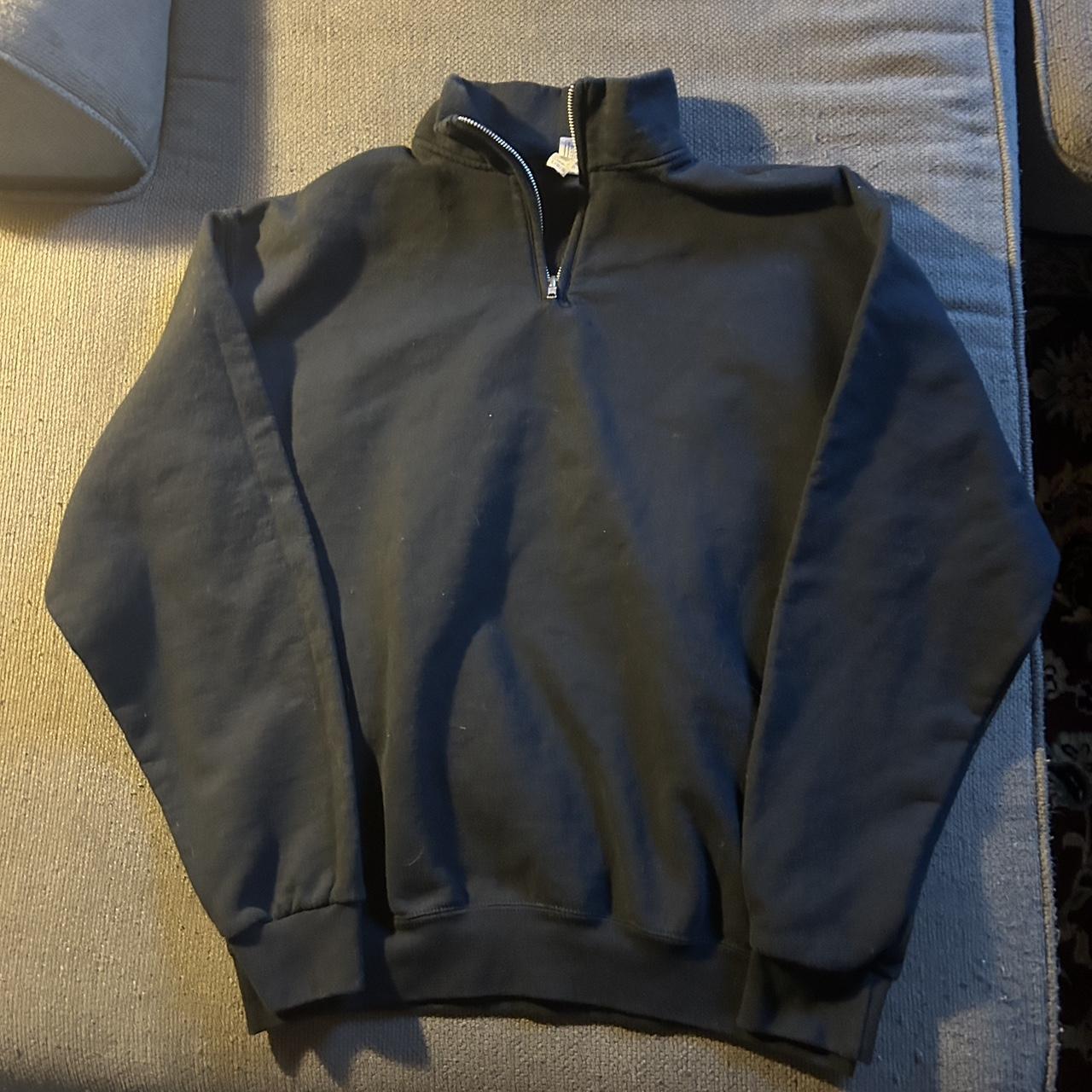 -Men’s quarter zip jacket -All black with no... - Depop