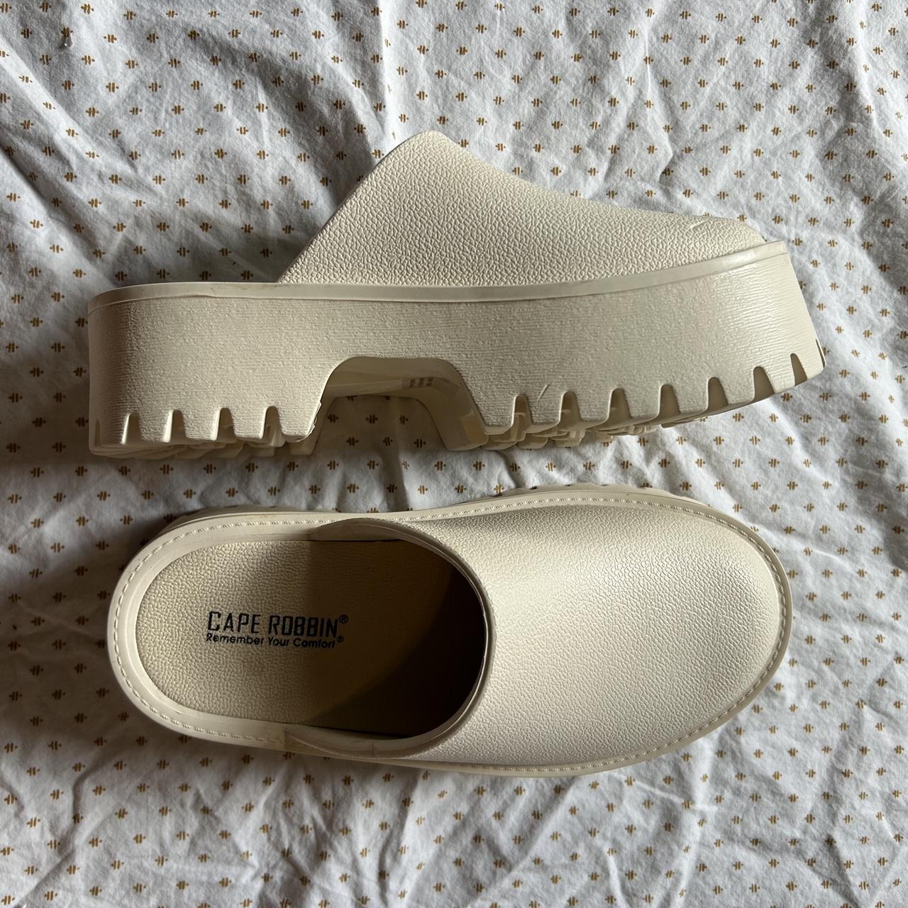 Platform Clogs White Woman's size 6 - Depop