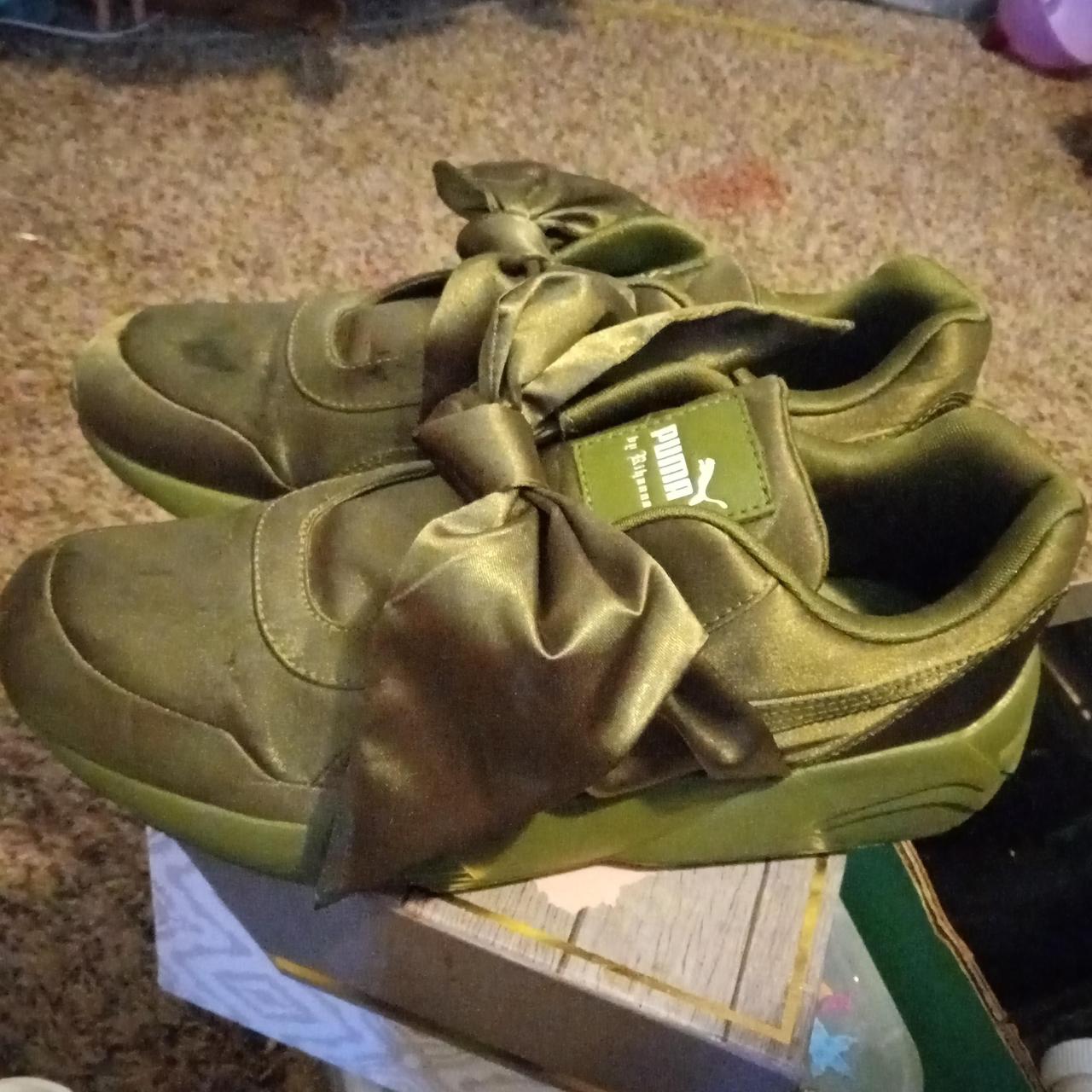 I am selling a pair of puma "Fenty" by Rihanna olive... - Depop