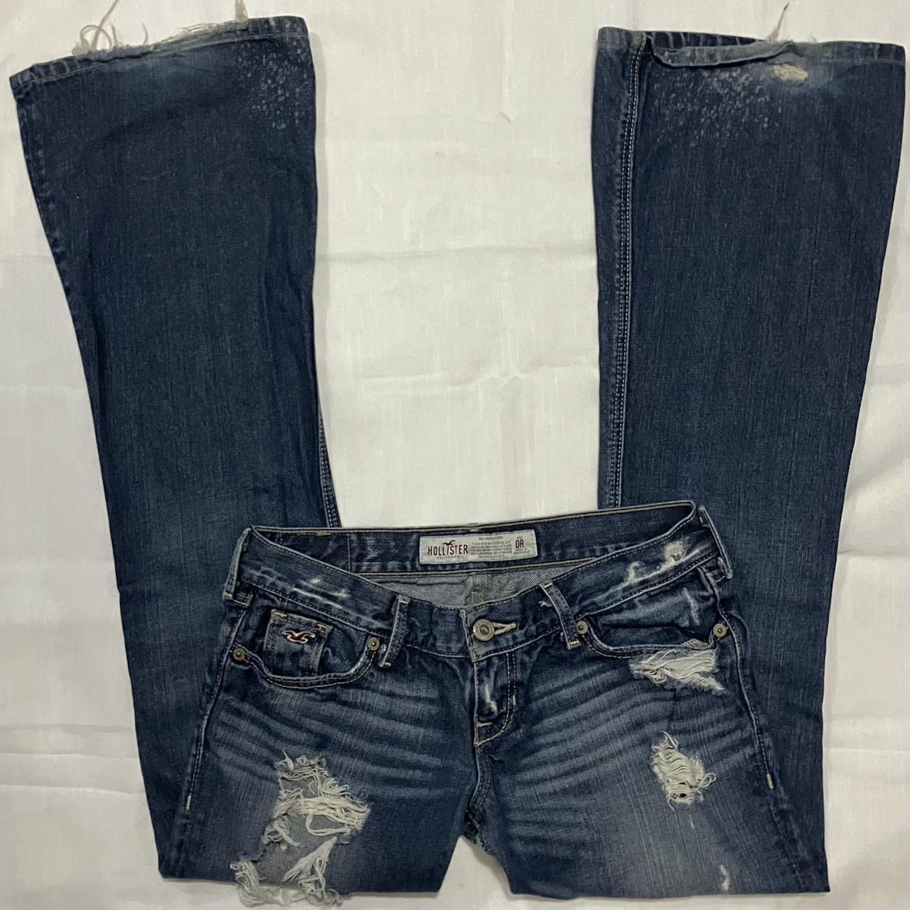 Hollister low rise cali flare jeans ultra-low rise... - Depop