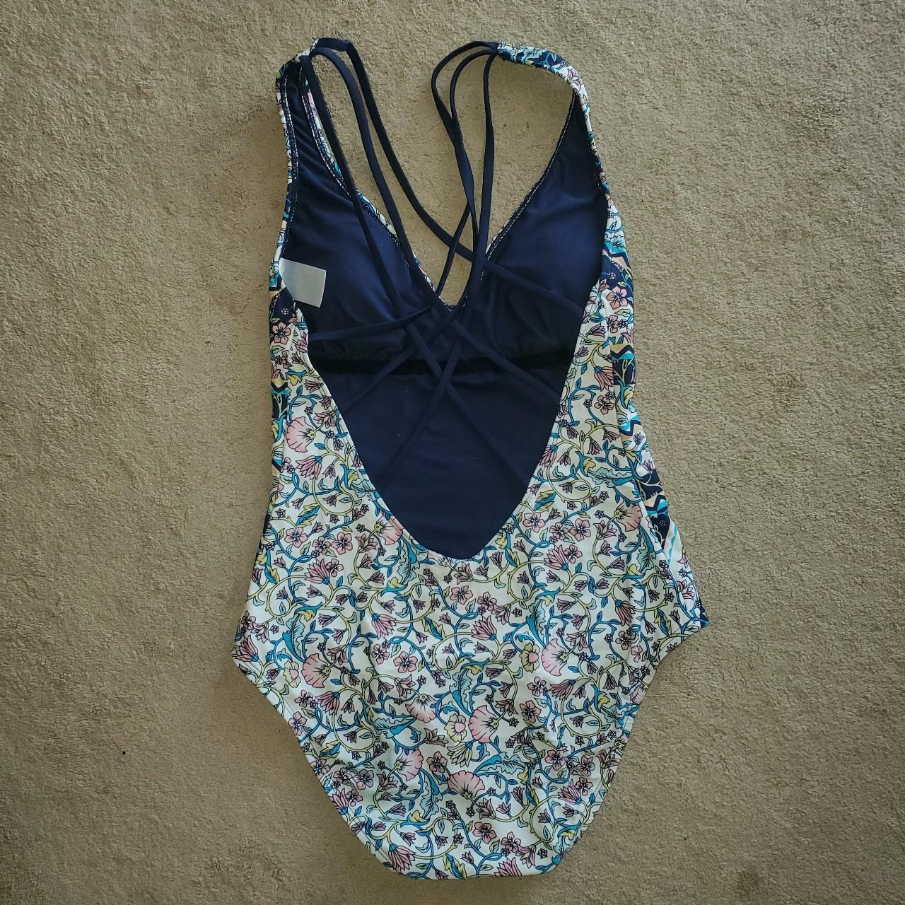 Kona Sol Women's White and Blue Swimsuit-one-piece | Depop