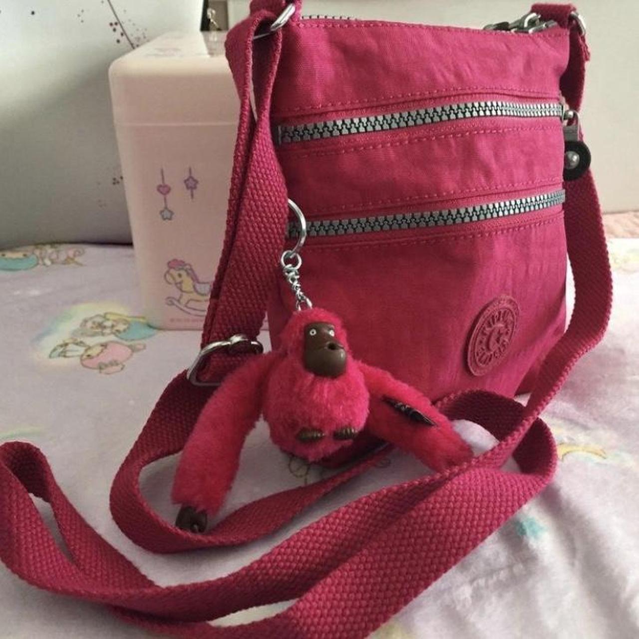 Hot pink Kipling crossbody shoulder bag #hotpink... - Depop