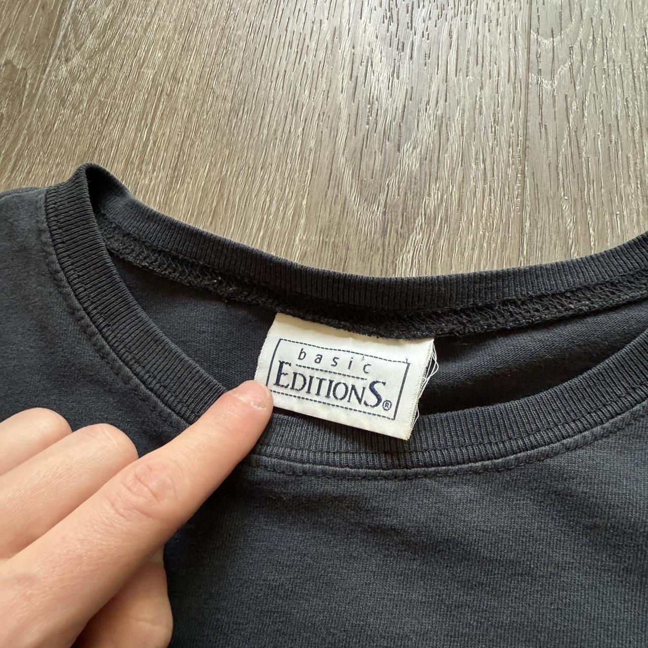 Vintage Black Faded Baby Tee 22.5x24.5” Tagged size... | Depop