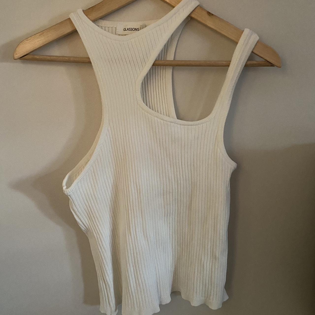 glassons ribbed tank with cut out detail 💌 🤍 perfect... - Depop