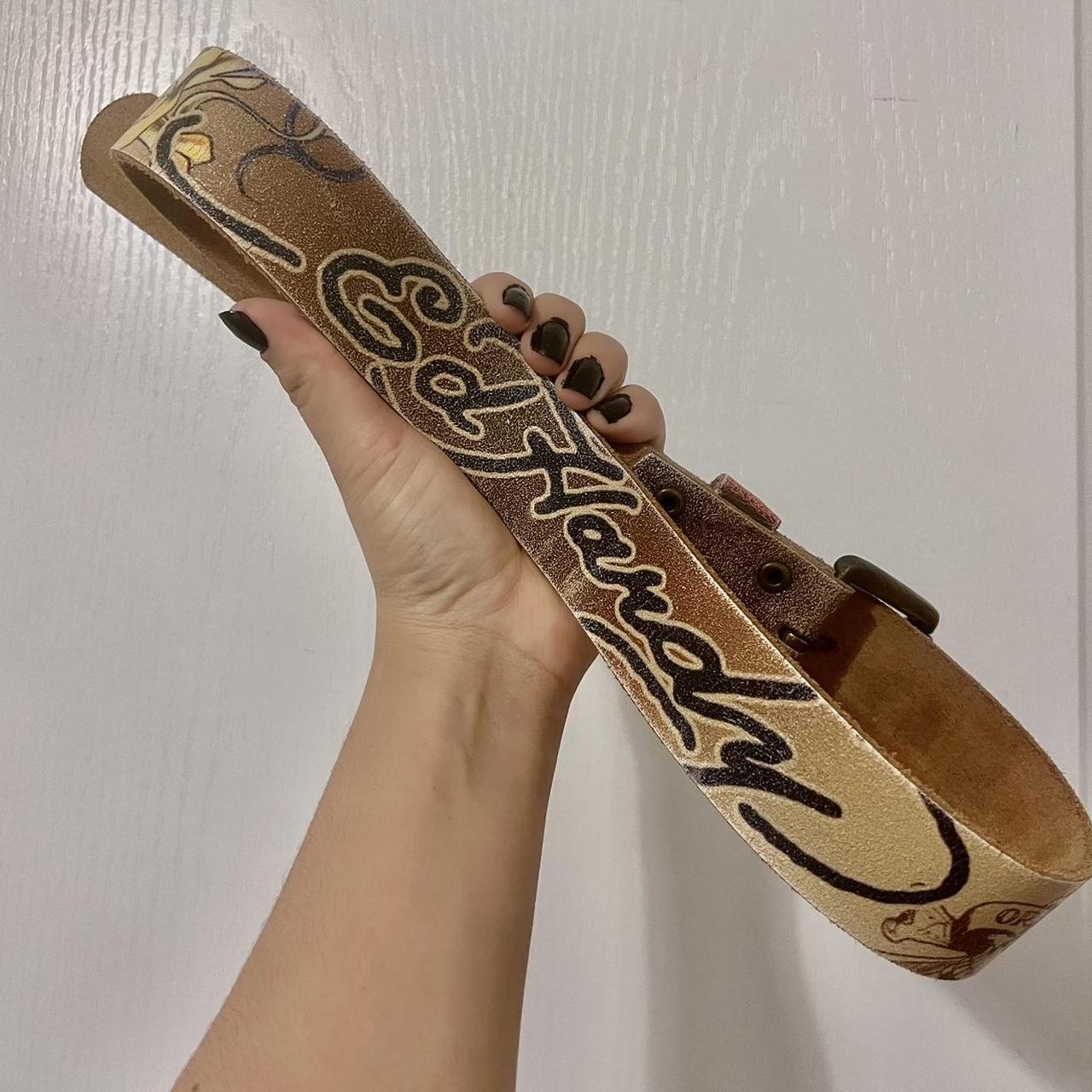 Ed Hardy tan belt circa 2000s Marked size 28” Can... - Depop