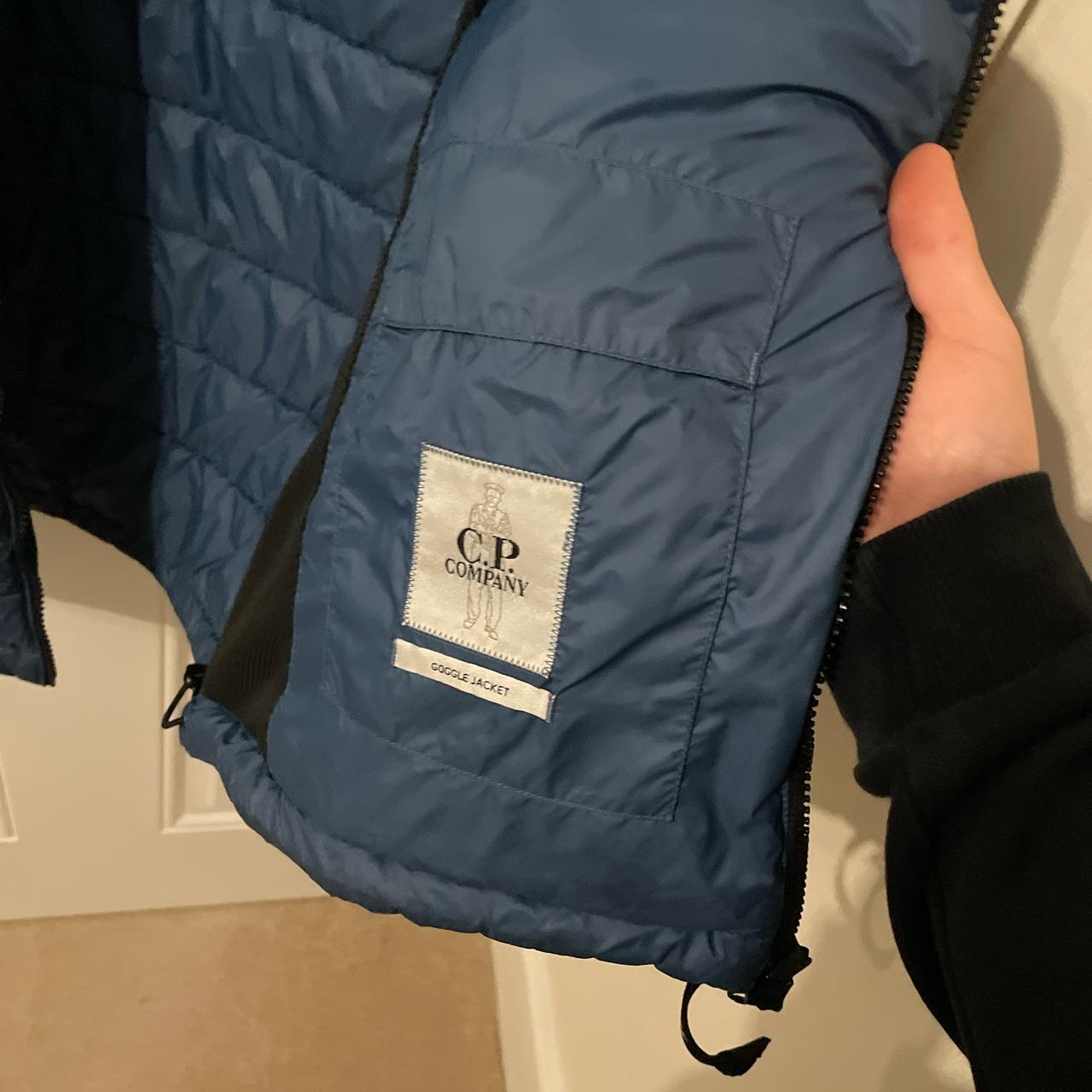 Blue CP company soft shell puffer coat Size 50 fits... - Depop