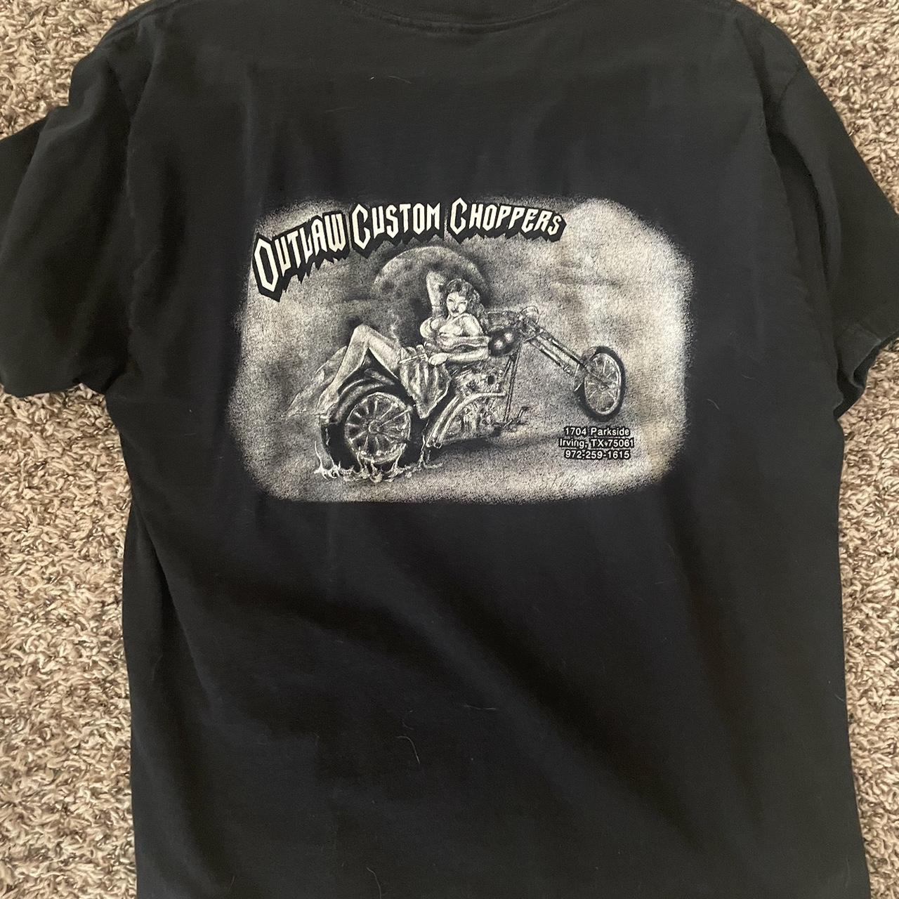 outlaw choppers tee with big back graphic size L... - Depop