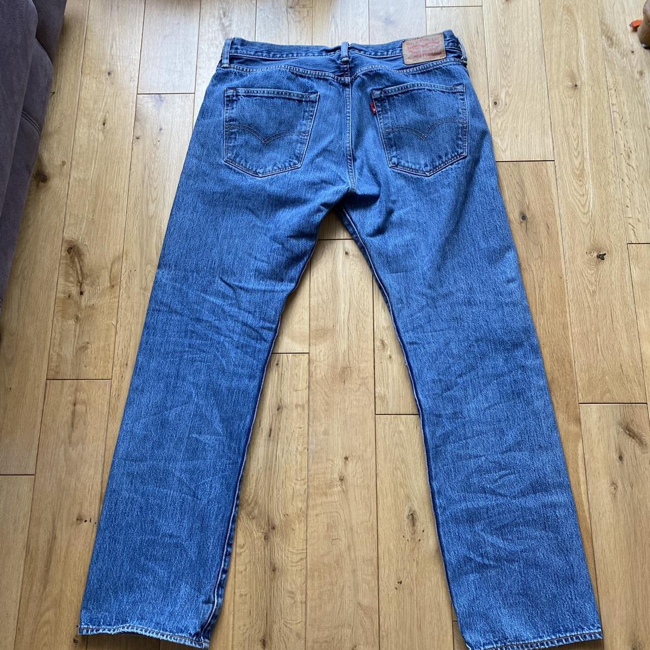 Blue Levis 501 jeans. Light wash blue denim.... - Depop
