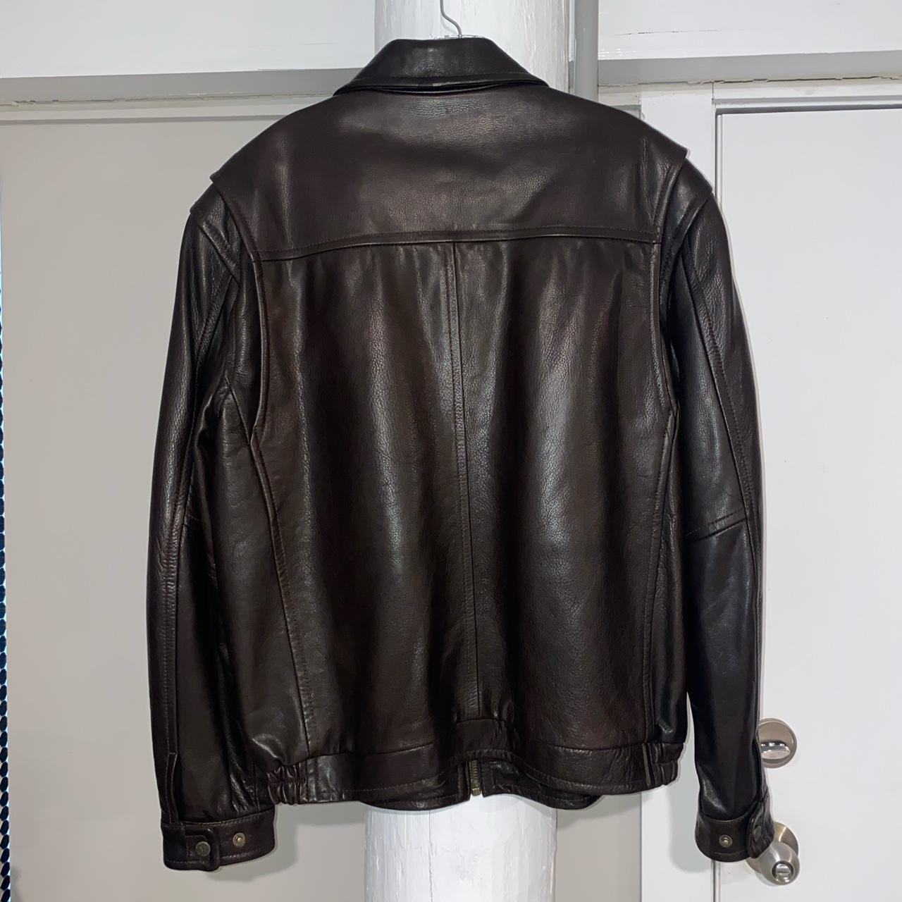 Bomber jacket by Andrew Marc Dark brown Shown on a... - Depop