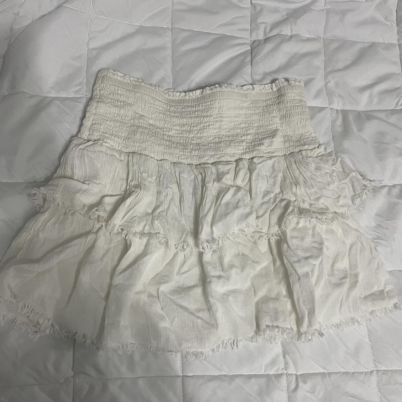 Aerie preppy white ruffle skirt #aerie... | Depop