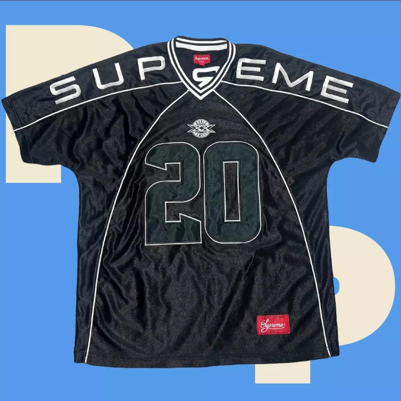 Supreme Paneled Jersey Condition: Like New Size:... - Depop