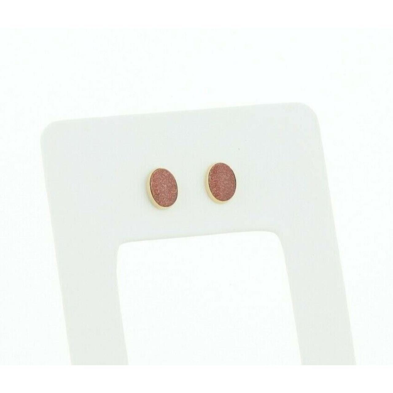 14k Yellow Gold Goldstone Stud Post Earrings Gift... - Depop