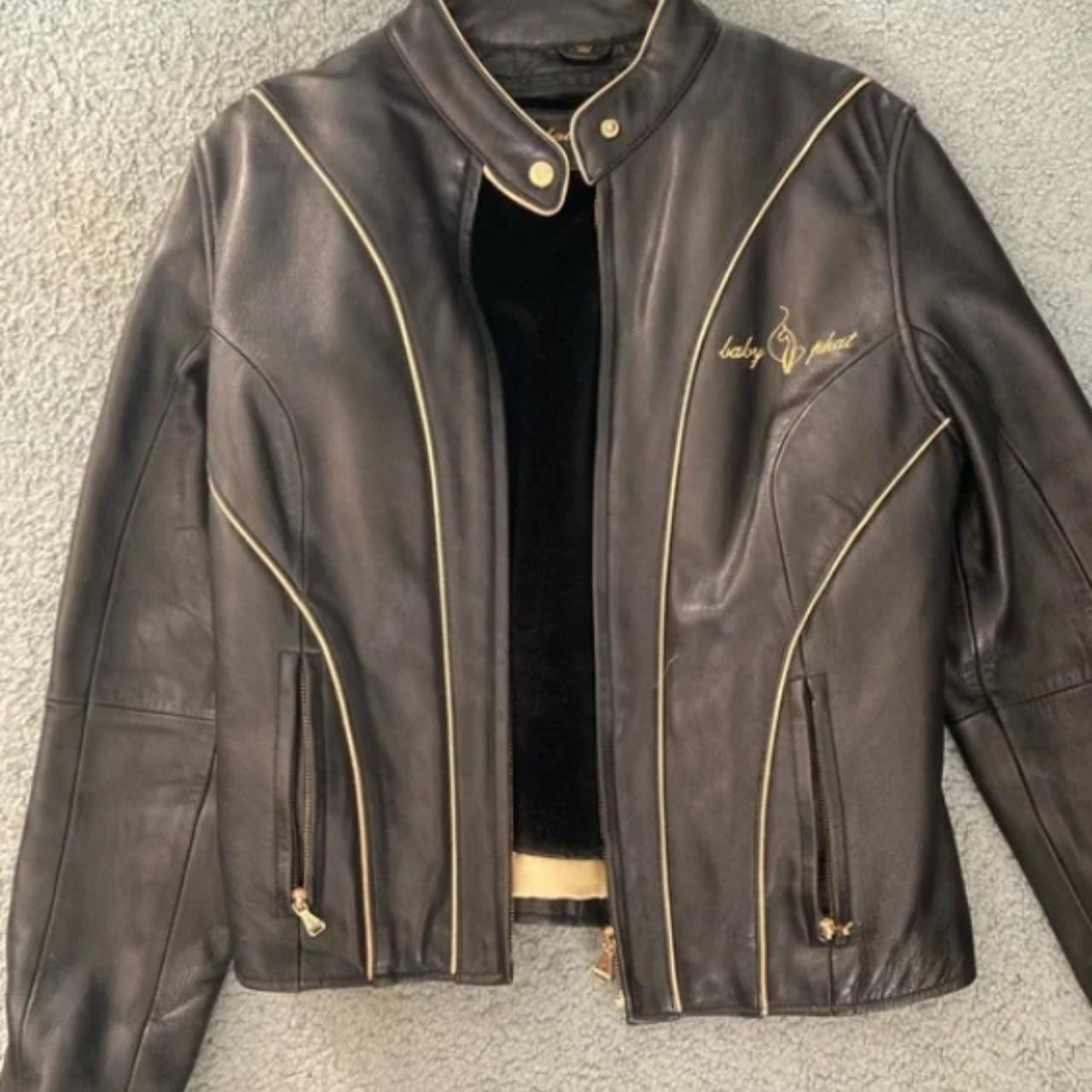 Y2K Genuine Leather Baby Phat Leather Jacket GUC -... - Depop