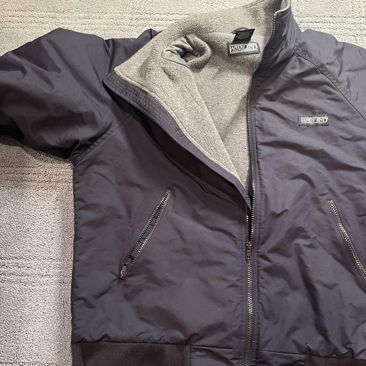 00’s lands end bomber jacket navy No flaws - Depop