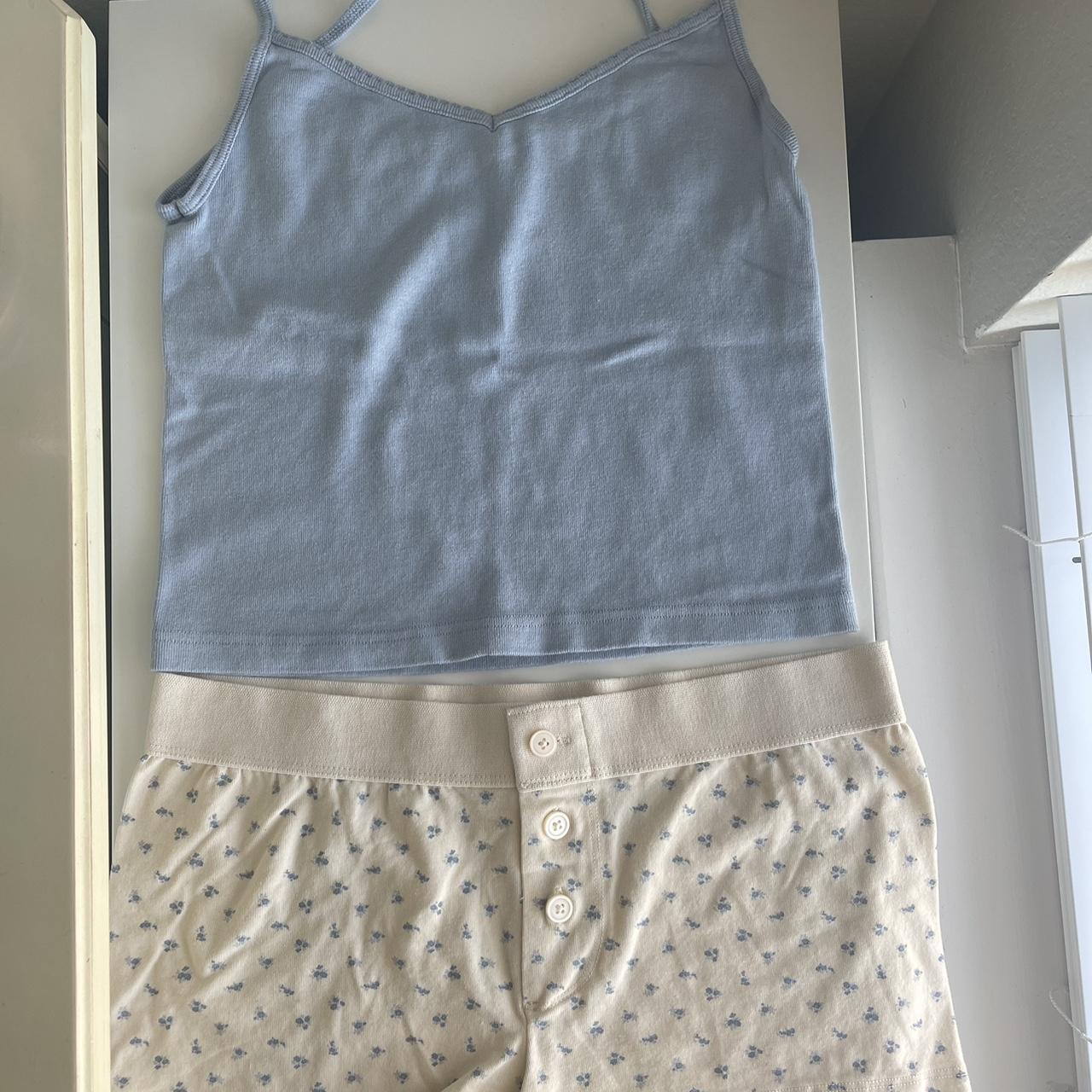 Brandy Melville blue boxer set 🐳 Pls no paypal... - Depop