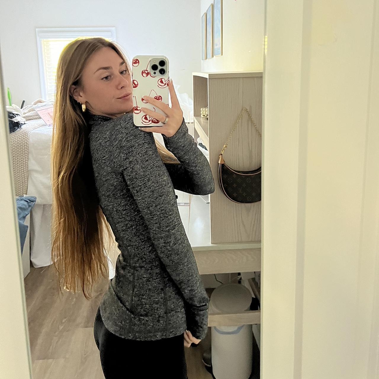 lululemon heathered grey define jacket. size 4. only... - Depop