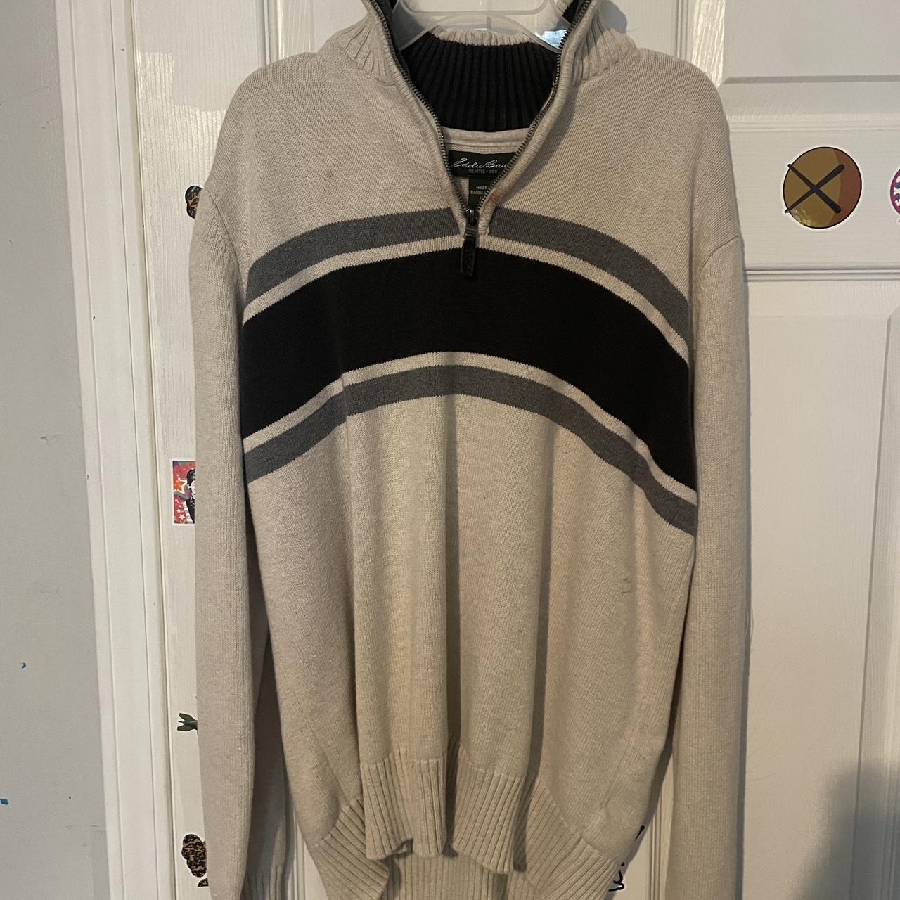 Cream quarter zip size large - Depop
