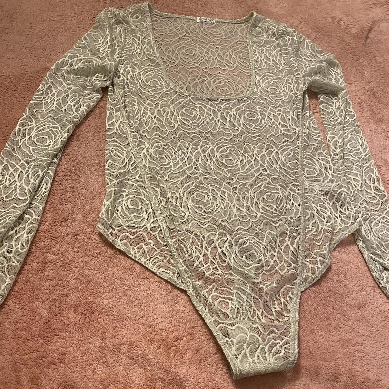 Free People Intimately sheer lace bodysuit in a size... - Depop