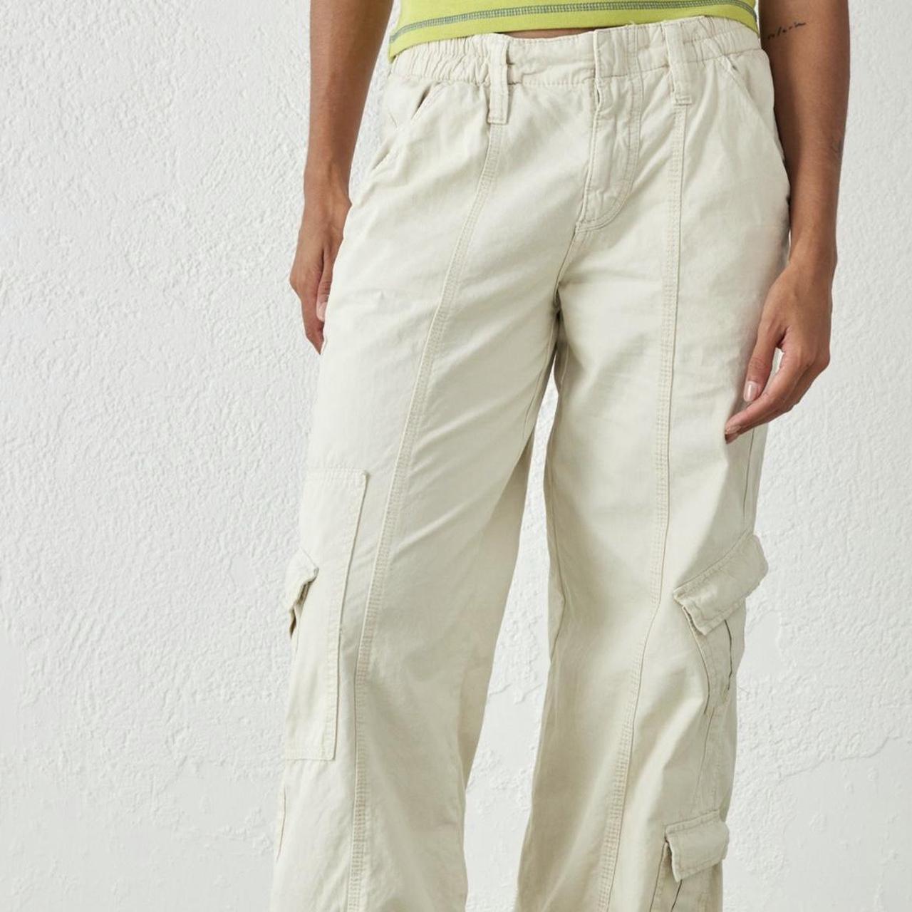 Urban outfitters BDG ecru Y2K low rise cargo pants... - Depop Urban outfitters BDG ecru Y2K low rise cargo pants... - Depop