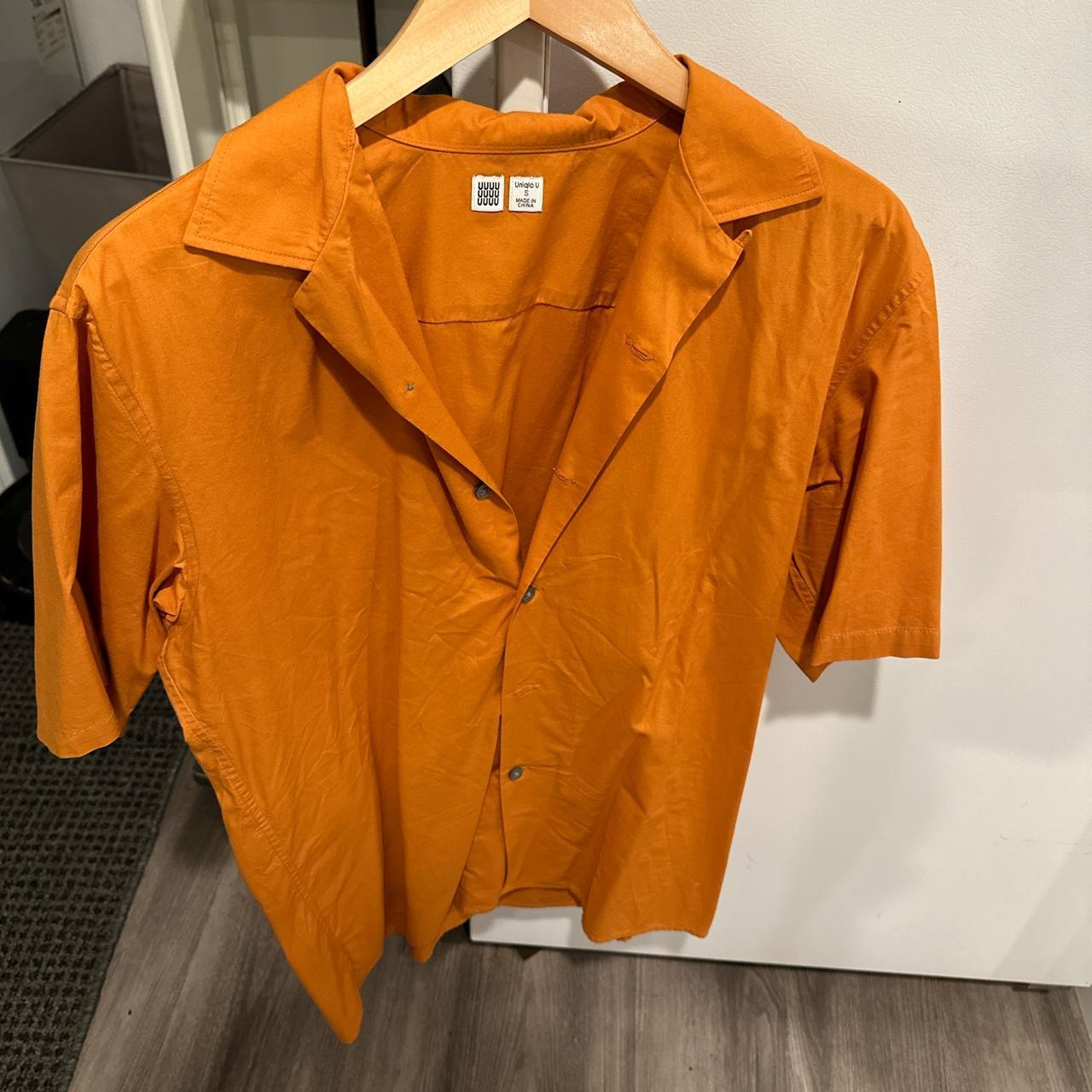 UNIQLO Men's Orange Shirt | Depop