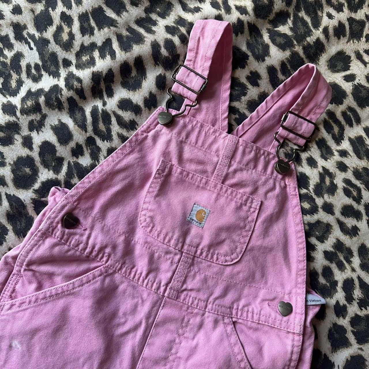 Carhartt kids overalls Pink Size 4T 2 small Marks... - Depop