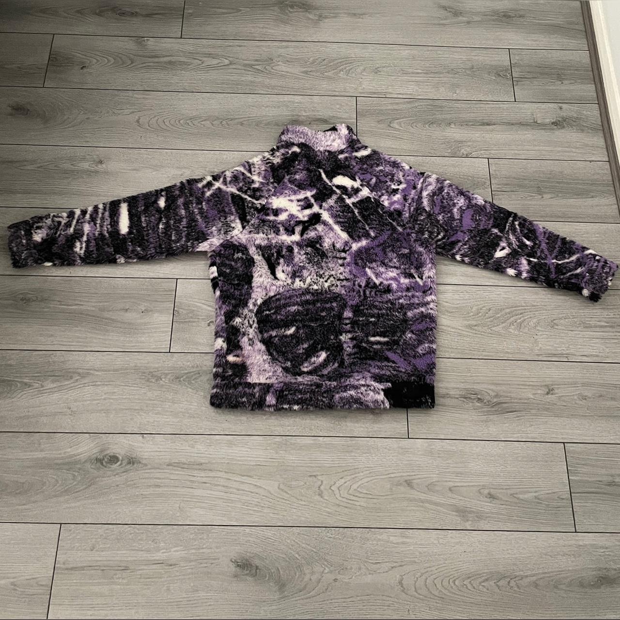 Jaded LDN Purple Psychedelic Collage Borg Jacket!... - Depop