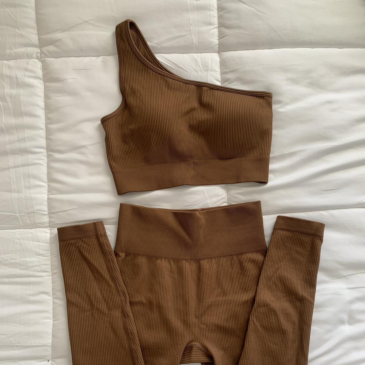 OQQ TikTok viral gym set in “Tiramisu” size S ... - Depop
