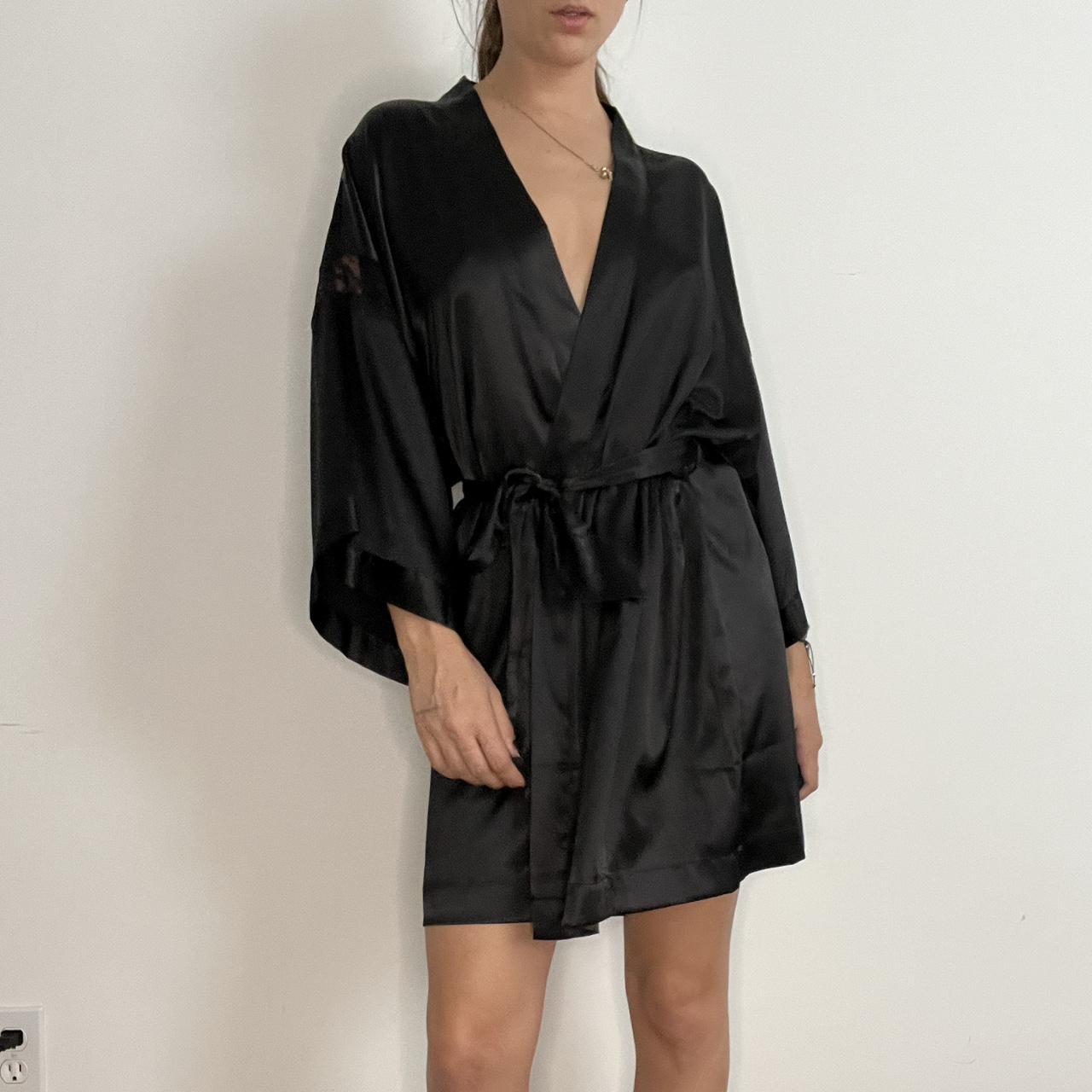 Victoria Secret black robe Silk/satin and... - Depop