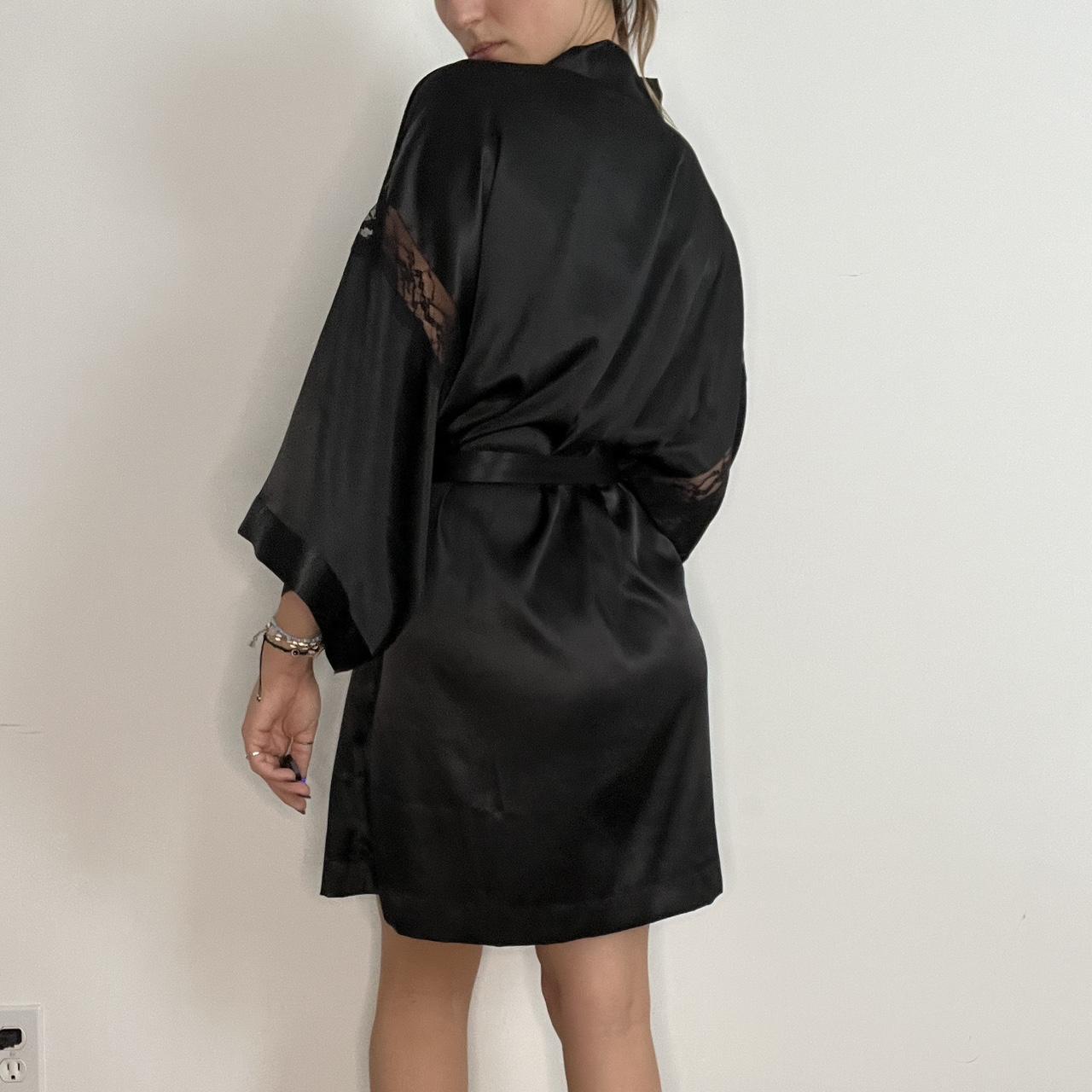 Victoria Secret black robe Silk/satin and... - Depop