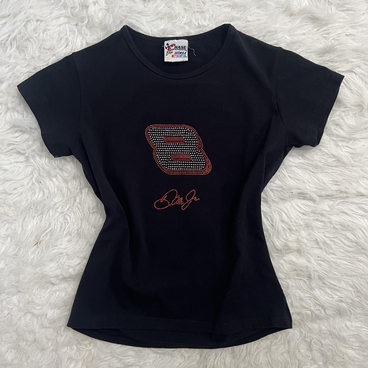 Black & red bedazzled racing tee I typically wear a... | Depop