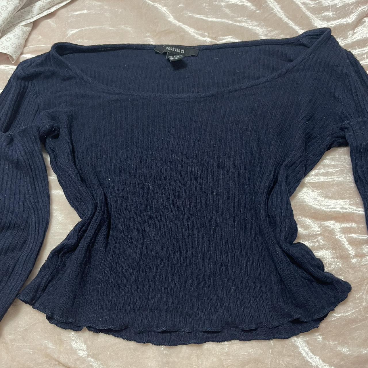 Forever 21 long sleeve navy tee, im a large but... - Depop
