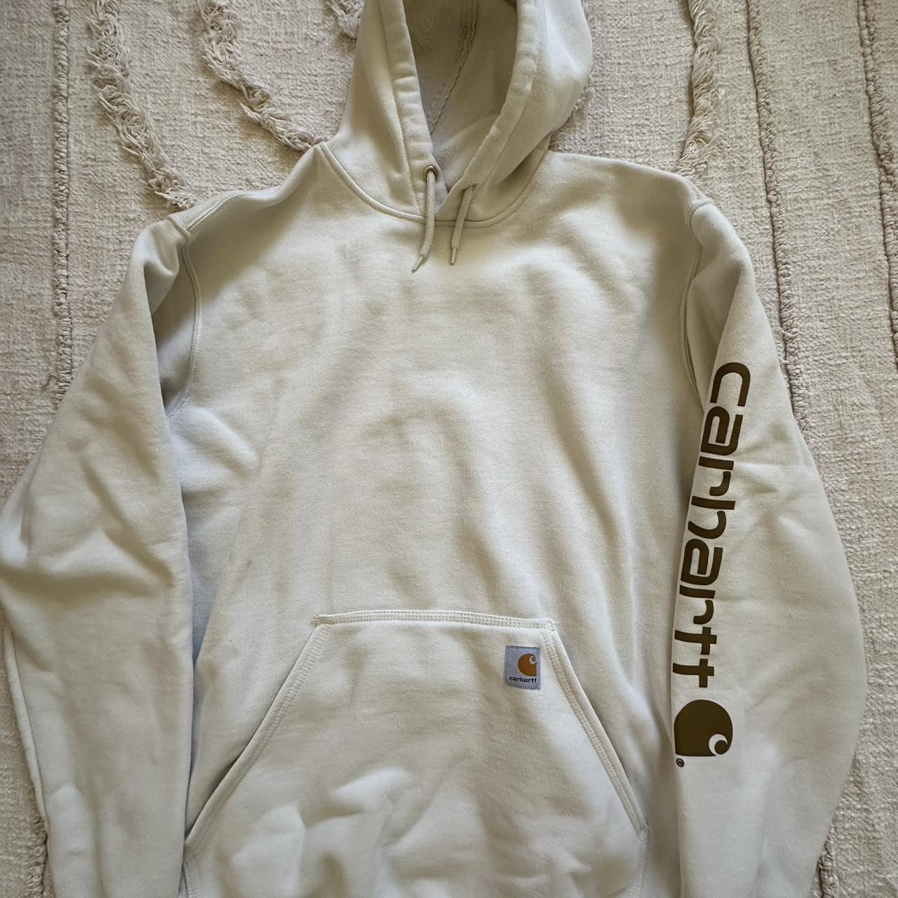 Carhartt Hoodie Size: L (Loose Fit) Color: Cream... - Depop