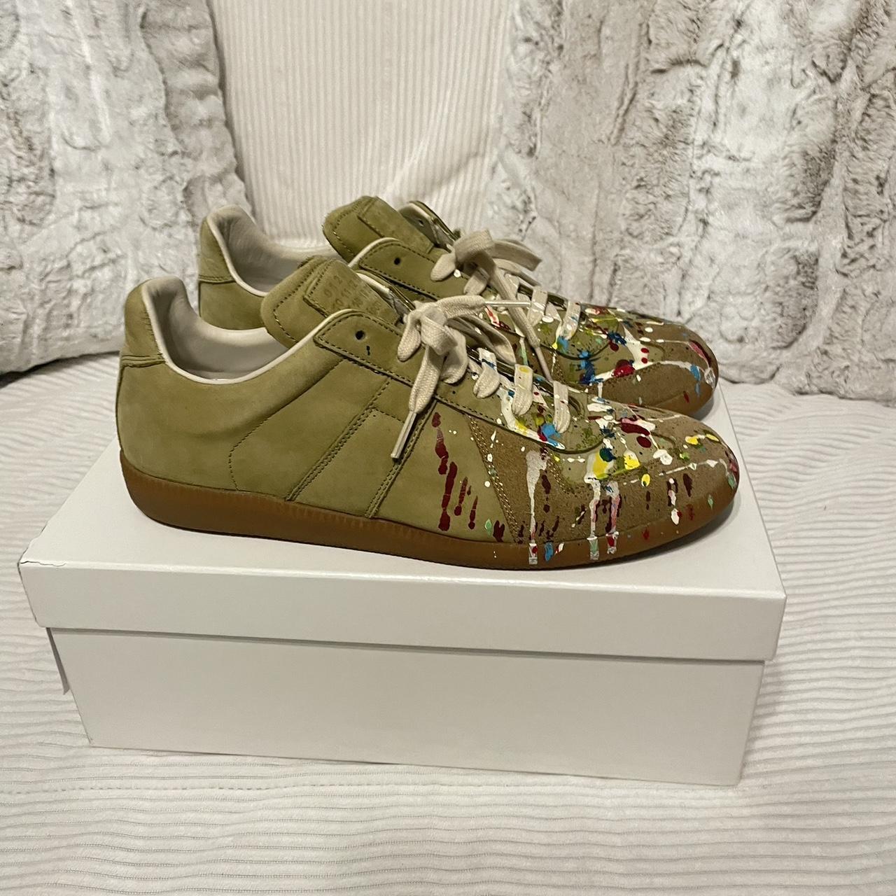 Maison margiela olive paint splatter GATS replica... | Depop