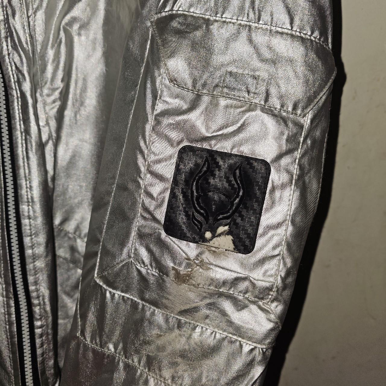 Cyberdog silver jacket size small worn but has life... - Depop