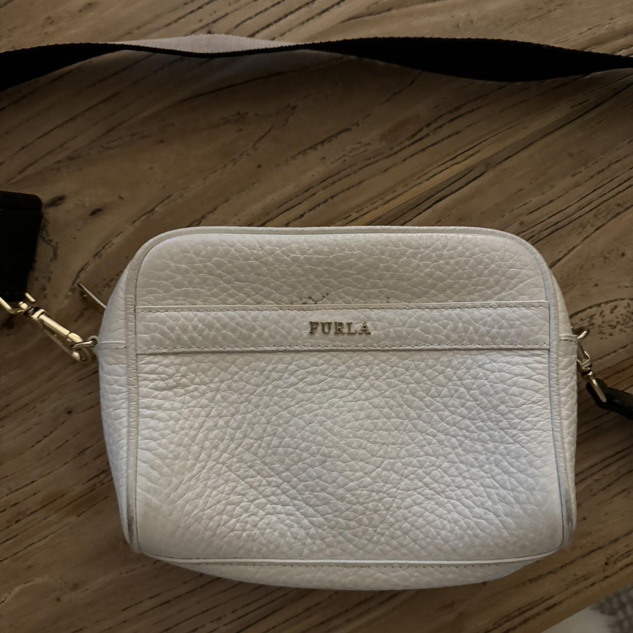 FURLA white camera bag Great condition Few tiny... - Depop