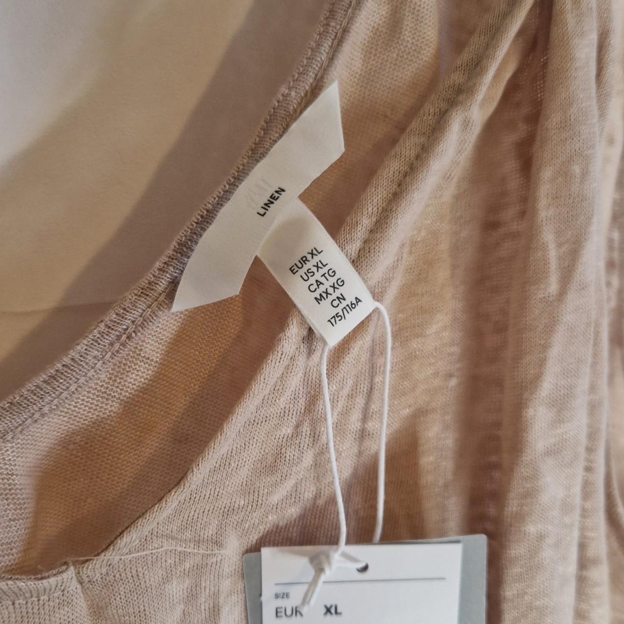 Beige/stone/light tan linen top. Very cute knot... - Depop