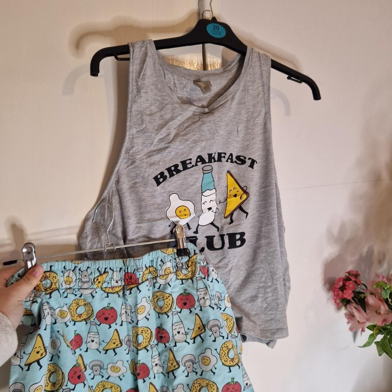 Cute breakfast club PJ set tank top and shorts.... - Depop