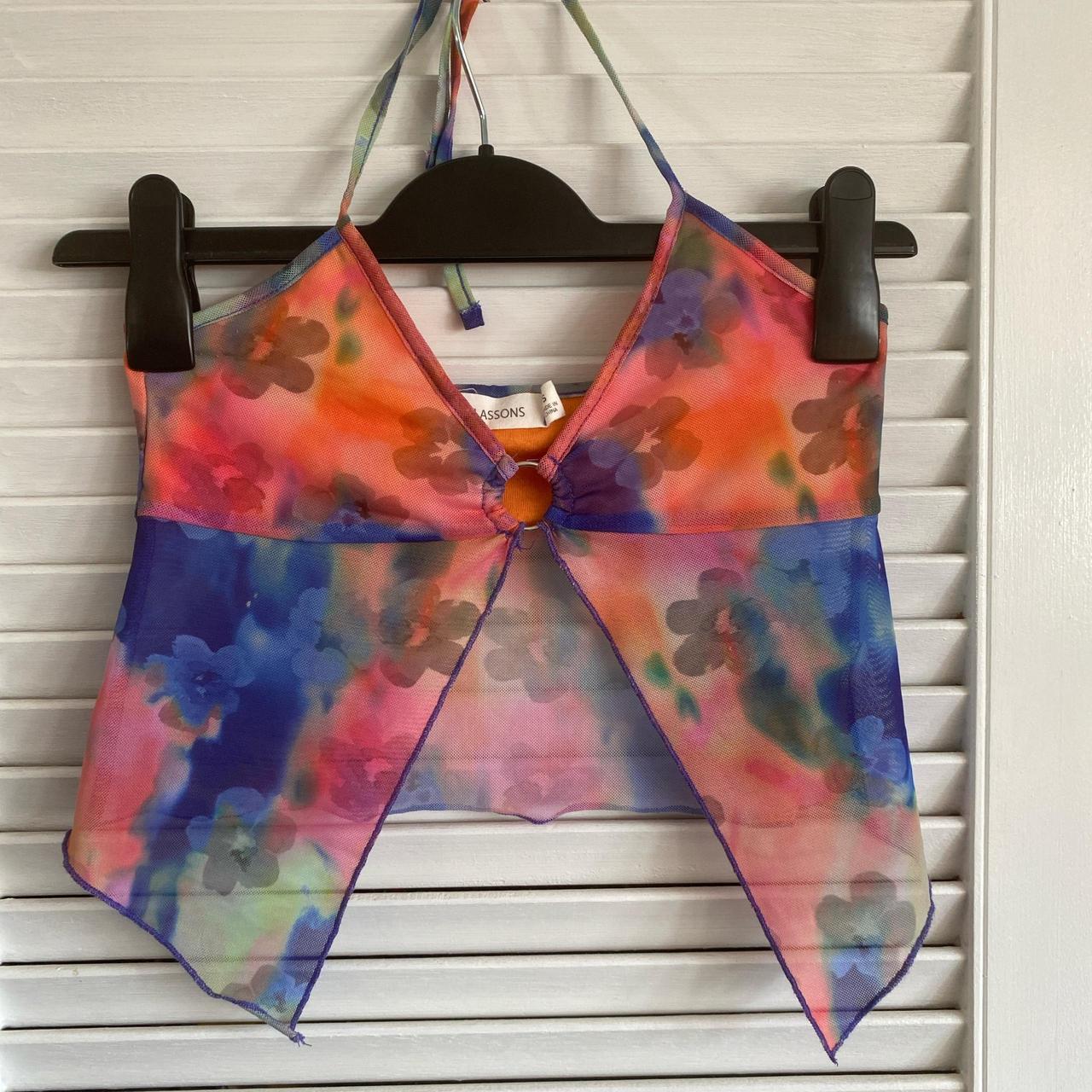 Glassons Multi Colour Halter Top Only worn twice,... - Depop