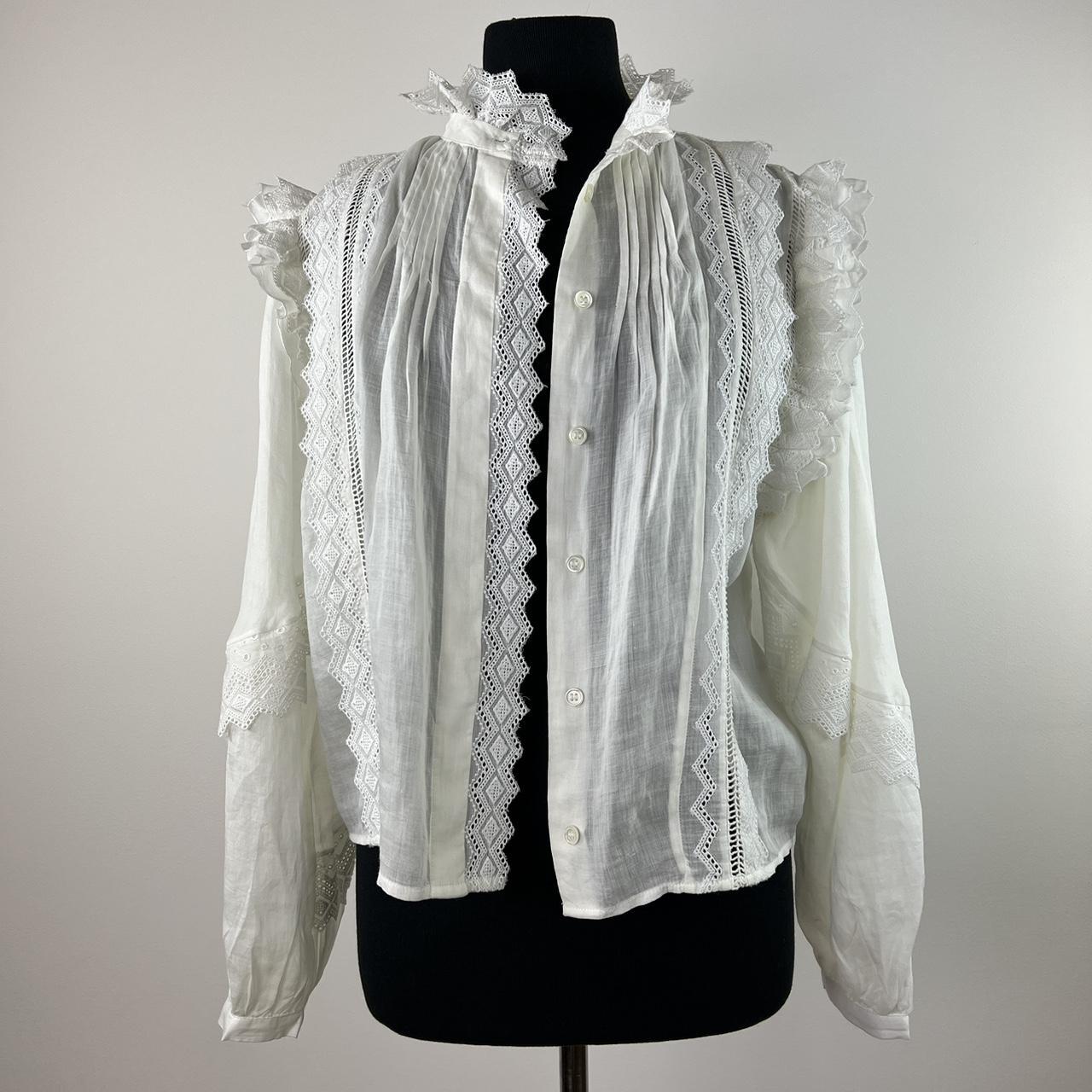 Frame Women's White Blouse | Depop