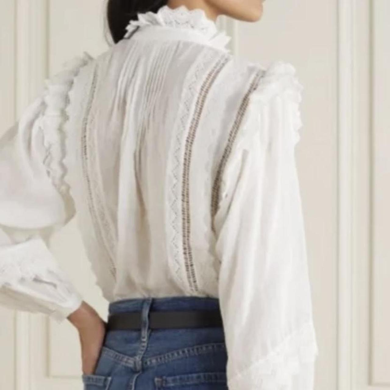 Frame Women's White Blouse | Depop