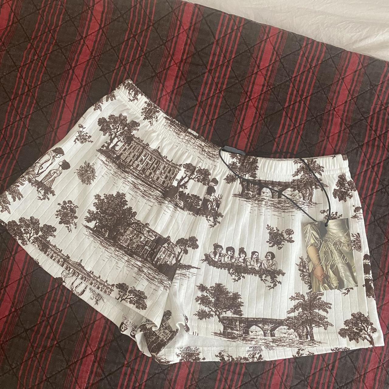 Pride & Prejudice mini pajama shorts with elastic... - Depop