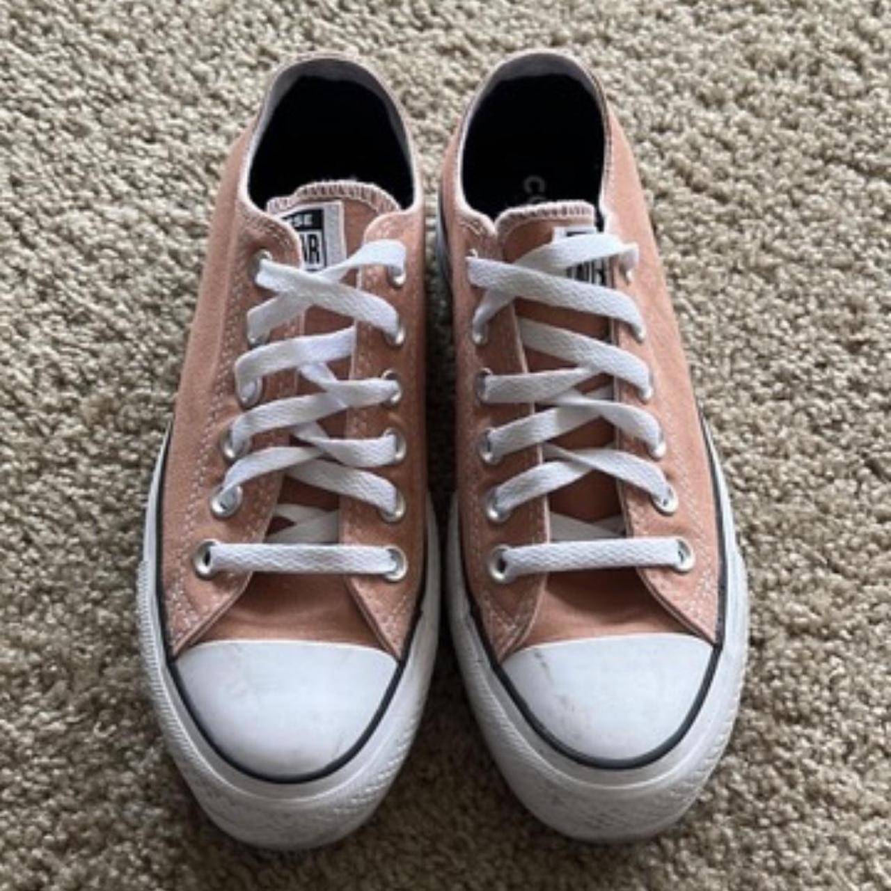 Coral pink platform converse all stars. Good shape.... - Depop
