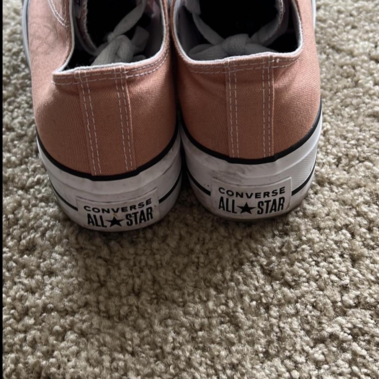 Coral pink platform converse all stars. Good shape.... - Depop
