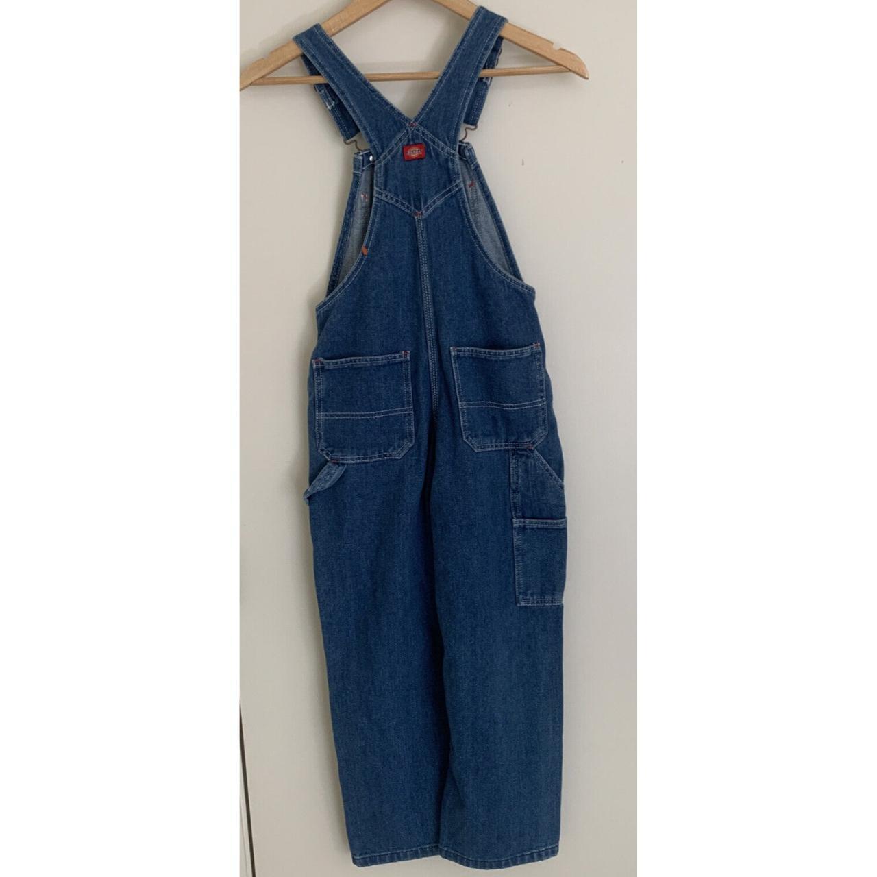 Dickies Denim Jean Bib Overalls Kids Size Small Blue... - Depop