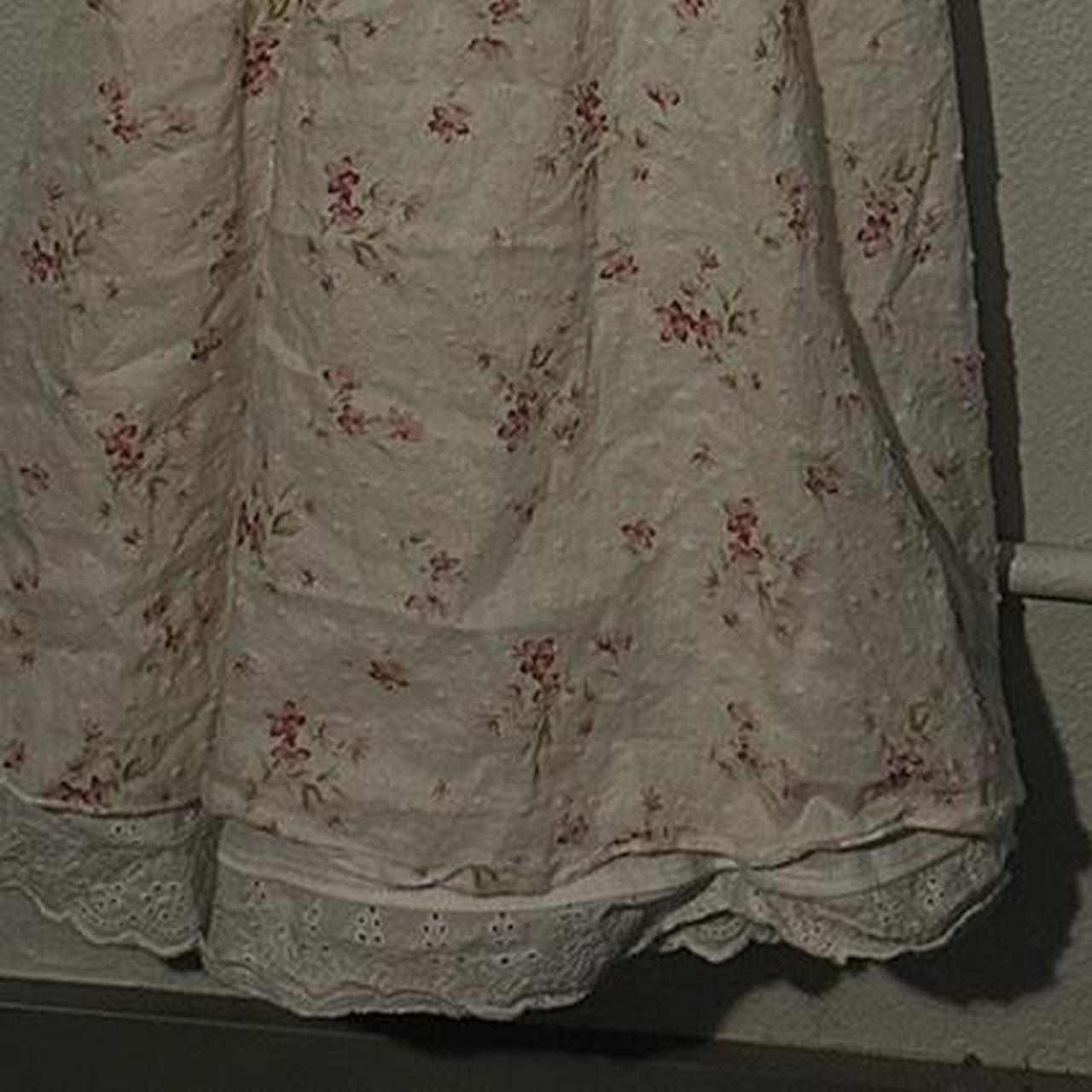 Coquette Vintage Ruby Rox Pink and White Floral... | Depop