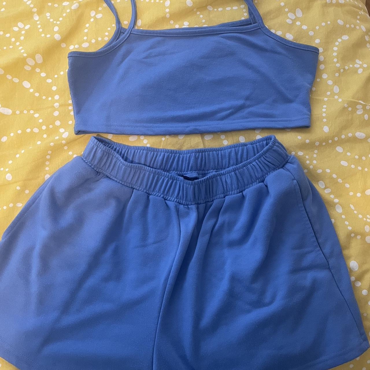 Blue 2-piece set - top and shorts #2piece #shein - Depop