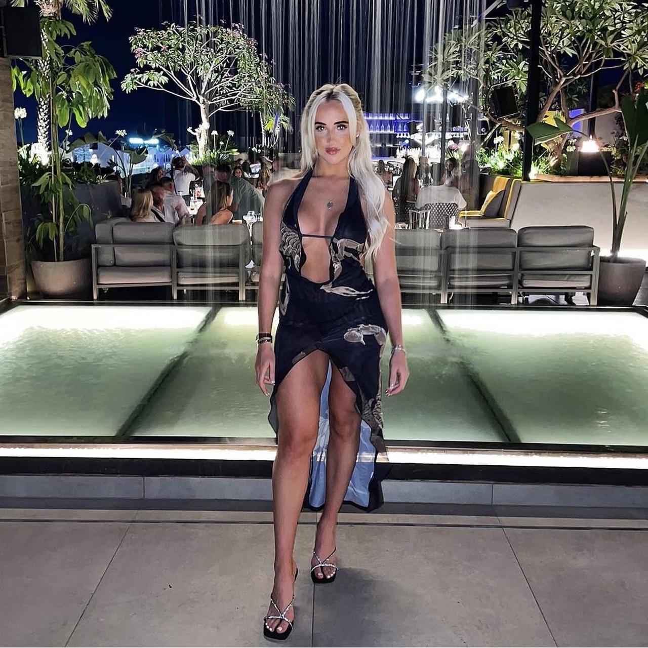 Murci ‘scorpion’ deep v ruffle maxi dress. Only worn... | Depop