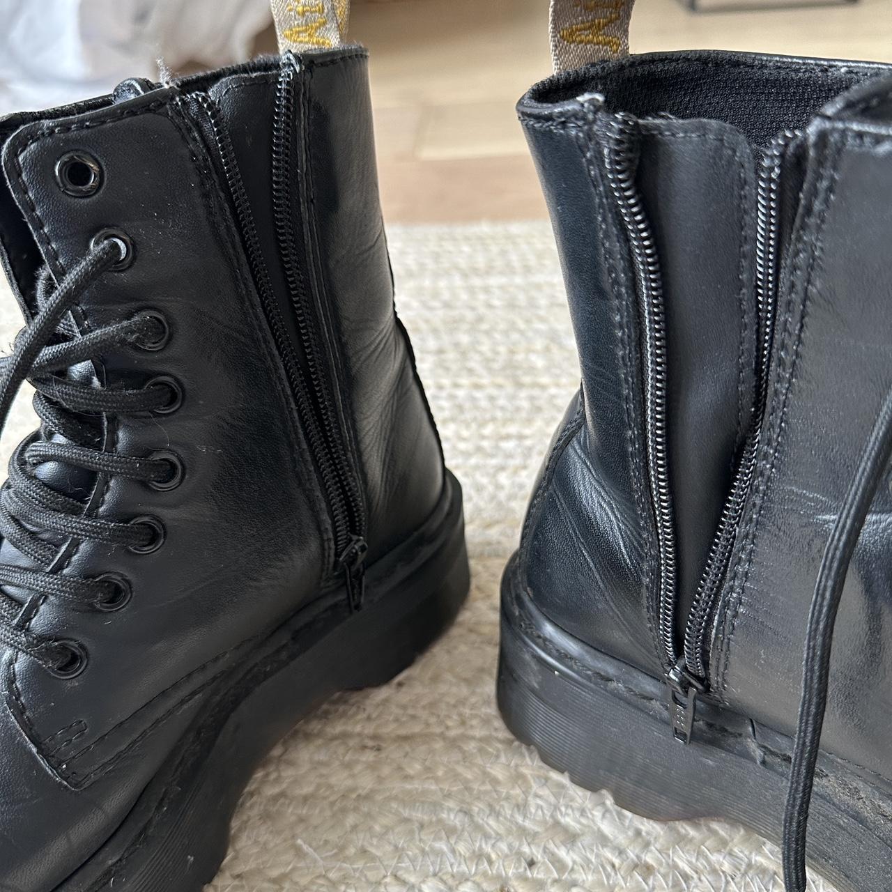 vegan black jadon doc martens size uk 4 Zips... - Depop