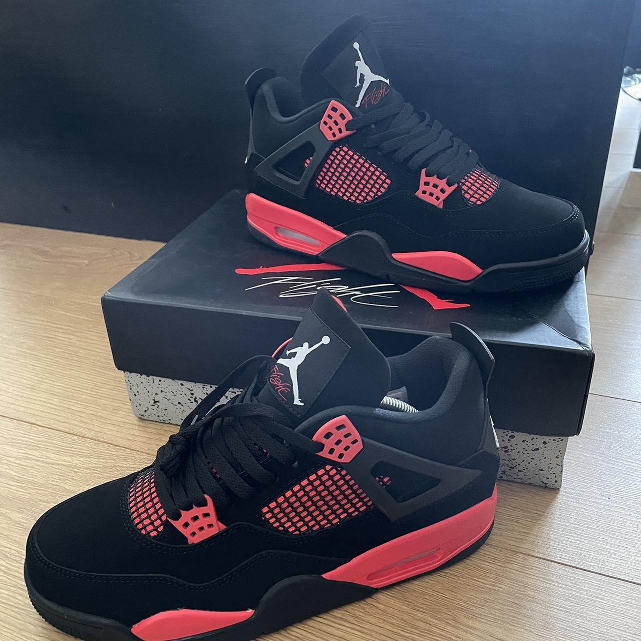Jordan Men's Black and Red Trainers | Depop
