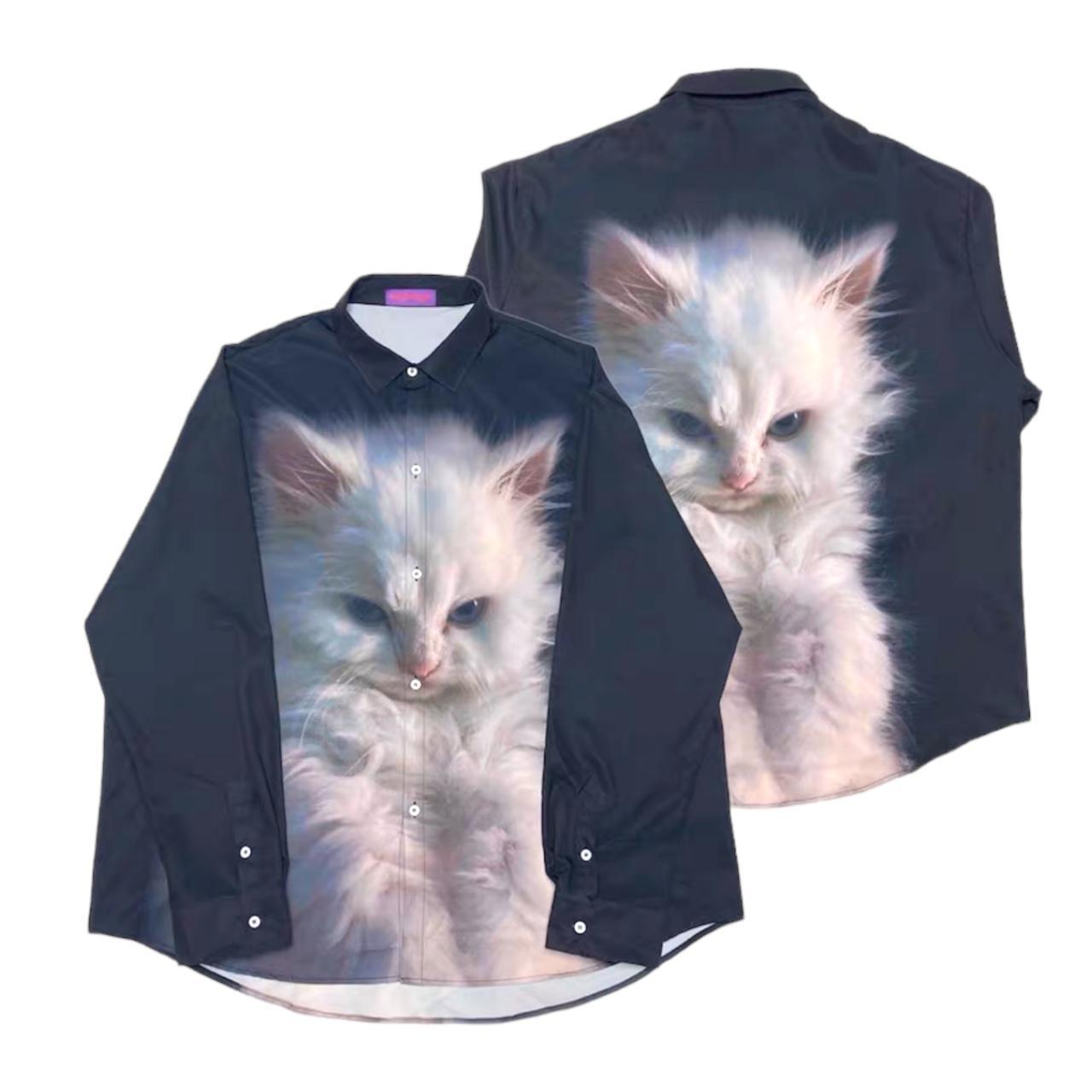 🖇️rare Y2K post-internet unique kitten dark blue... - Depop